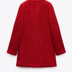 Zara | Dresses | Nwt Zara Button Down Textured Red Weave Dress | Poshmark